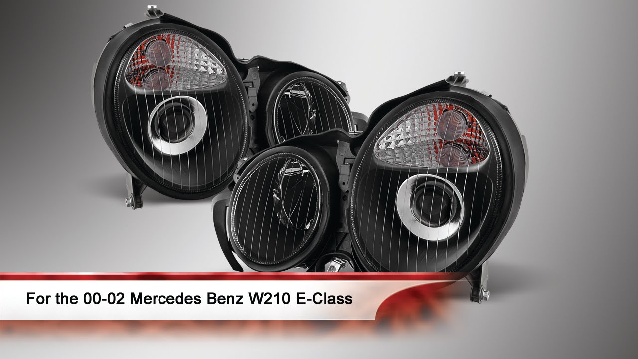 00-02 Mercedes Benz W210 E-Class Projector Headlights - YouTube