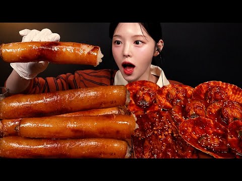 SUB)겉바속촉 통대창에 핵매운 불닭 가리비 팽이버섯 먹방! 또 레전드 찍었다🔥대창 해산물 꿀조합 Beef Intestine & Buldak Scallop Mukbang Asmr