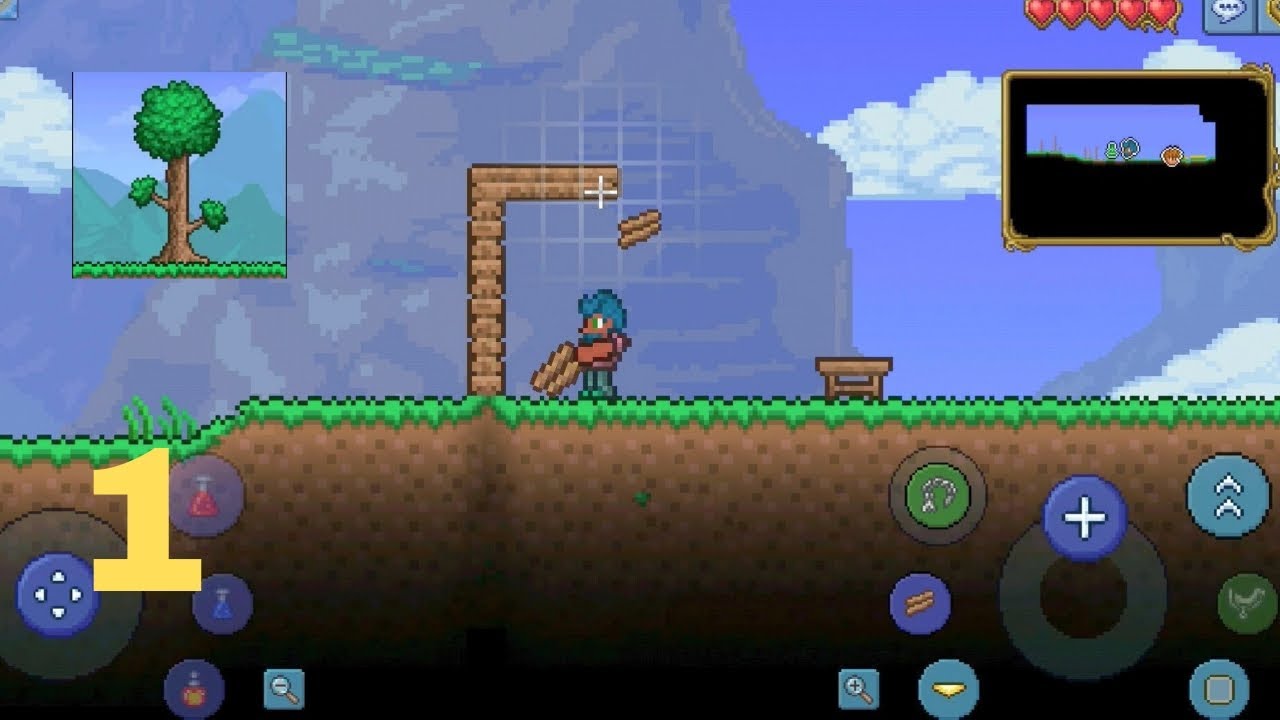 Terraria Mobile Gameplay walkthrough part 1 - My first house - YouTube