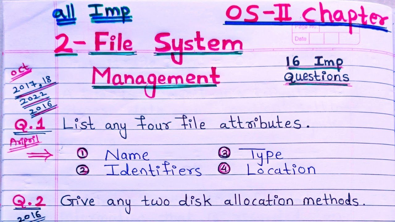 tybsc OS-II 2nd chapter imp 🥳😳😱 questions and answers for university ...