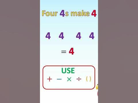 Use four 4s to make 4 😵 | Math challenge | Can you solve this ? | # ...