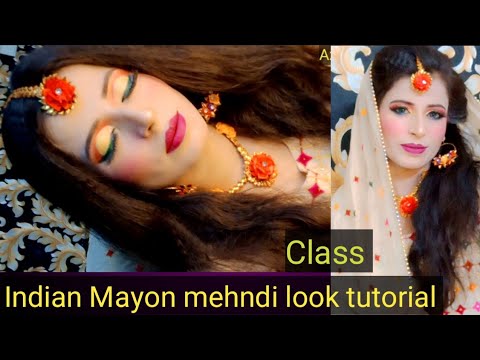 Beautiful Mayon mehndi make up look"new indian coloured make up # ...