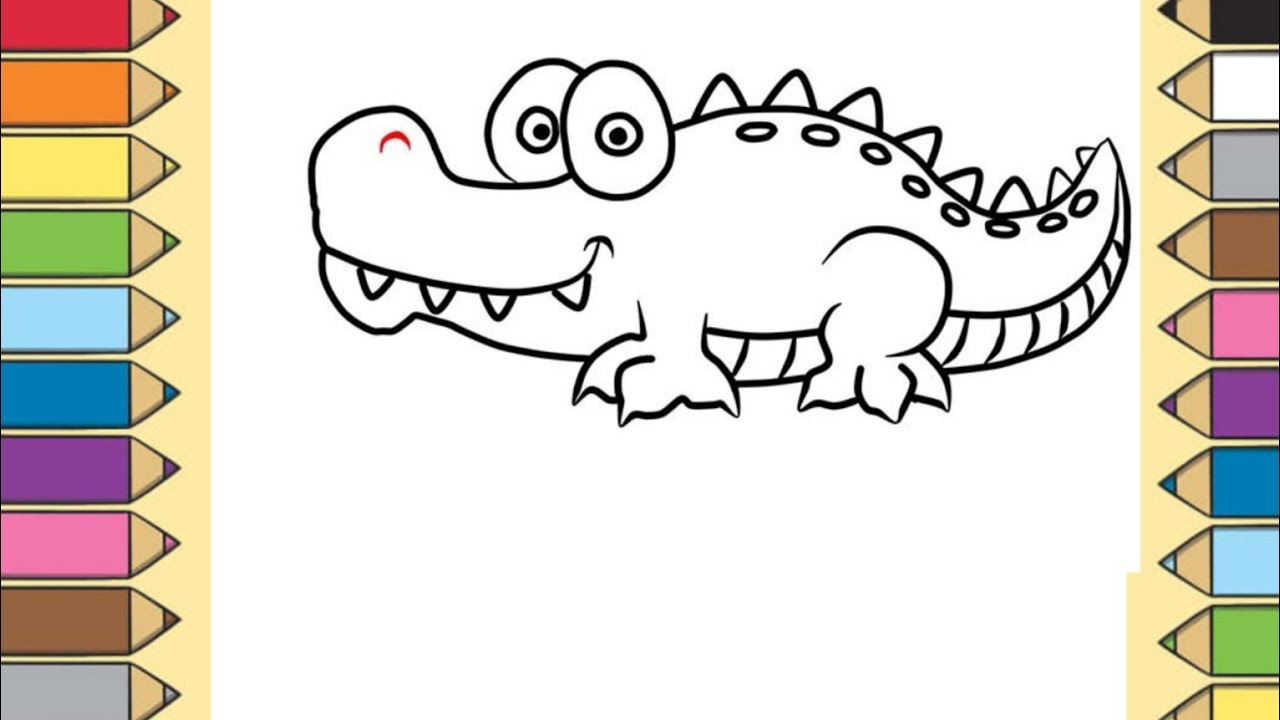 how to draw crocodile 🐊 how to colour crocodile 🐊 kids drawing 🤣 kids ...