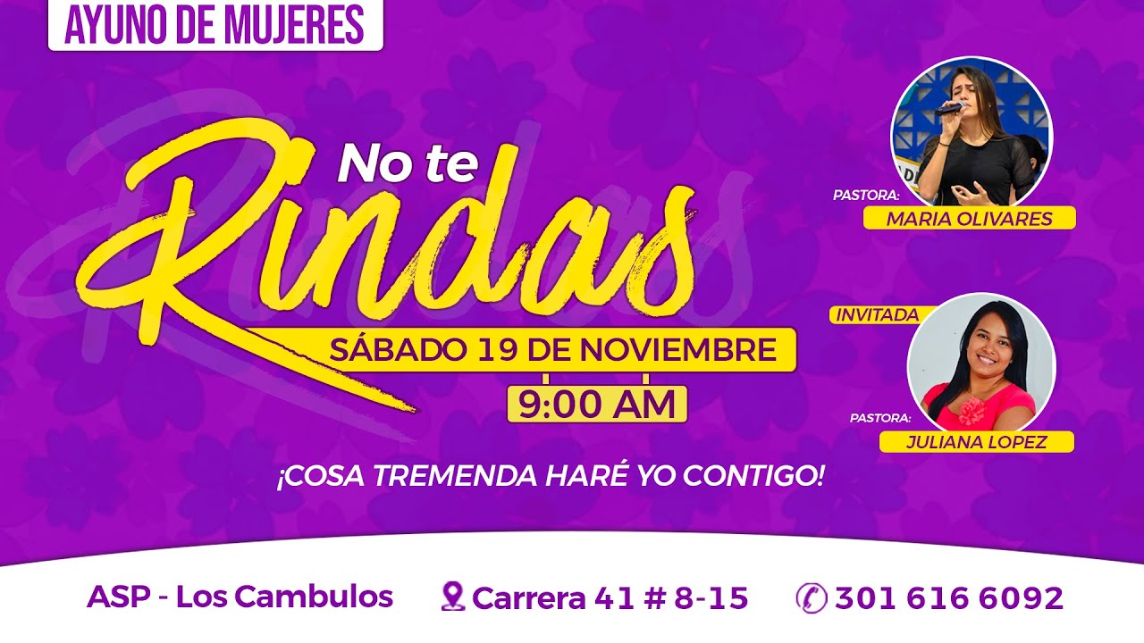 AYUNO DE MUJERES | MUJER NO TE RINDAS - YouTube