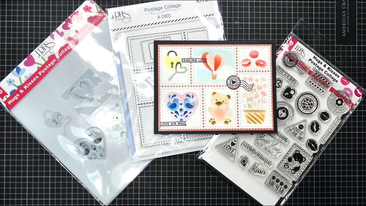 LDRS Creative Hugs & Kisses Postage Collage Collection Review Tutorial ...