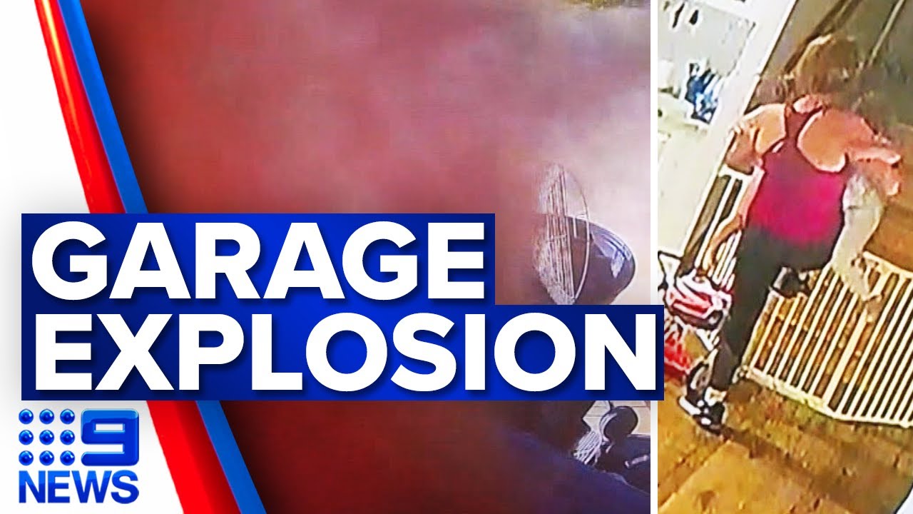 Freak accident causes explosion in garage | 9 News Australia - YouTube