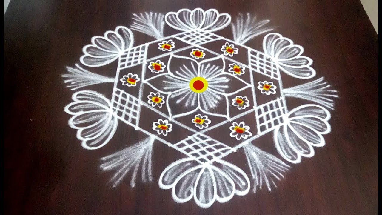 Beautiful Friday Muggulu 7 x 4 || Varalakshmi Vratham Kolam || Fashion ...