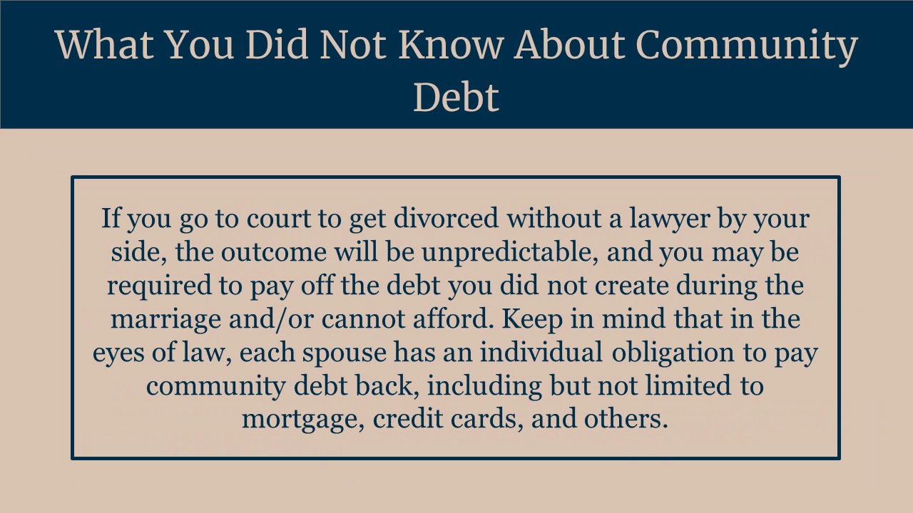 Community (Joint) Debt After A Divorce: Who Gets To Pay It Back? - YouTube
