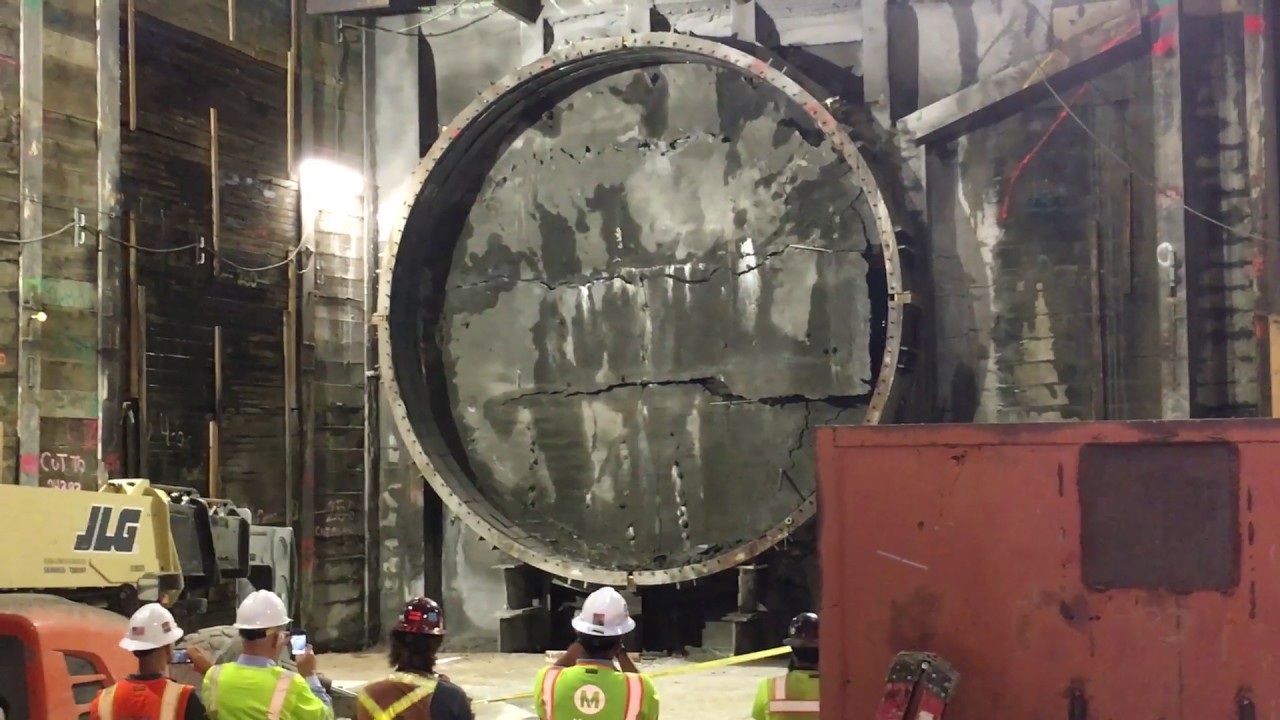 LA Metro Regional Connector TBM Breakthrough - YouTube