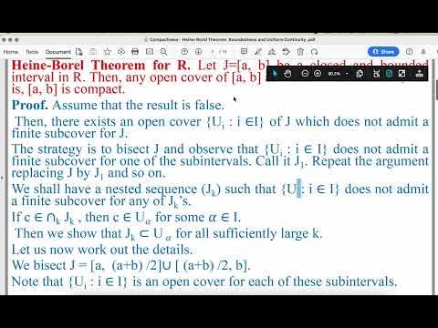 Compactness Heine Borel Theorem Boundedness and Uniform Continuity - YouTube
