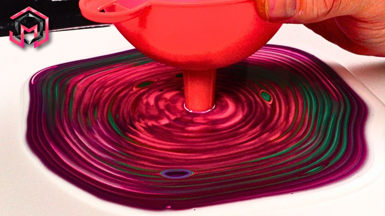 FABULOUS FUNNEL with LEFTOVER PAINT Acrylic Pour Painting at Home - YouTube