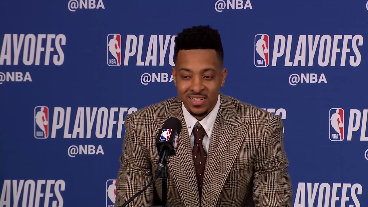 CJ McCollum: "Rodney (Hood) has been playing exceptional" - YouTube