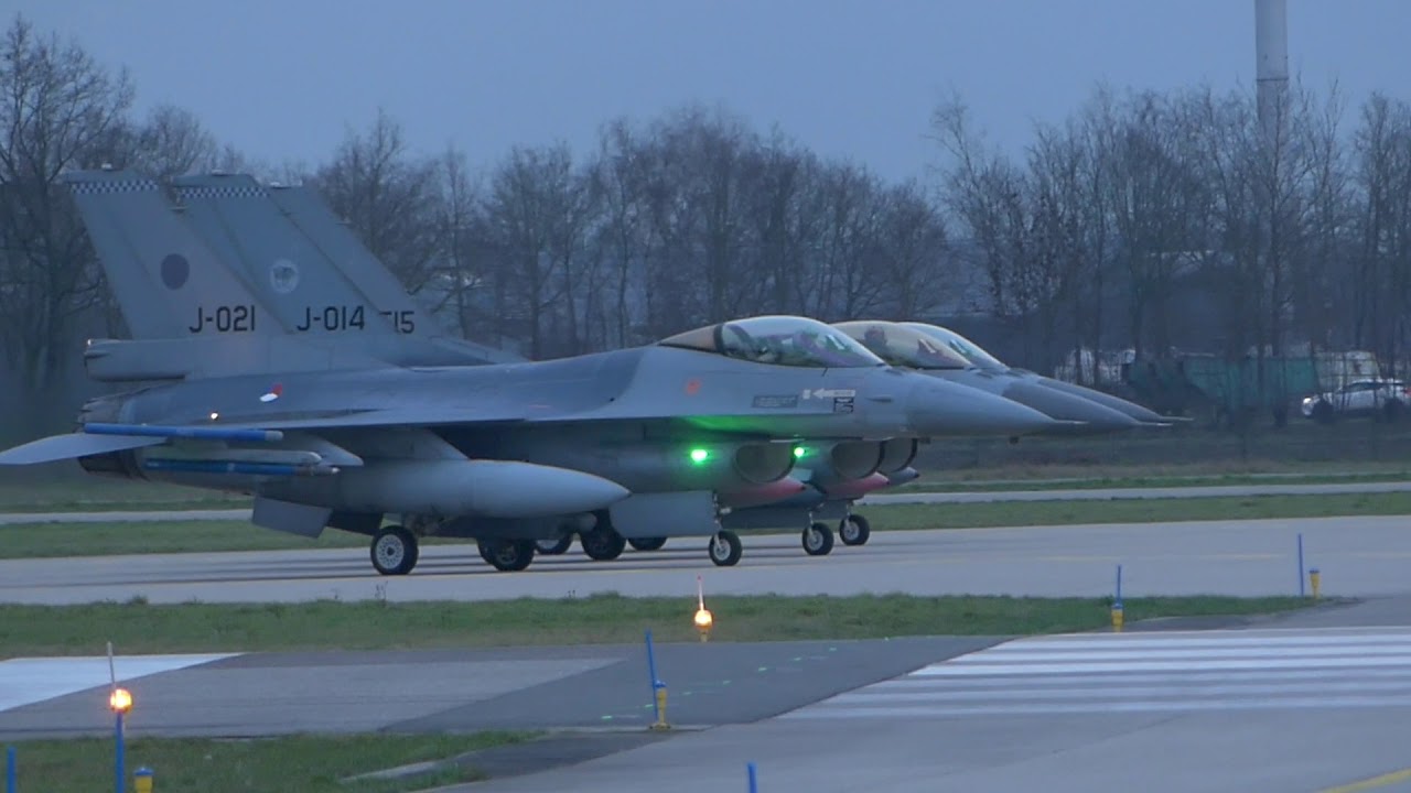 Full afterburner take-off F-16's at Volkel Airbase - YouTube