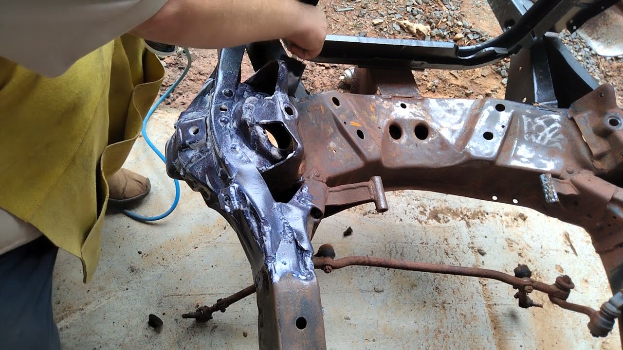 57 Chevy 210 Applying Rust Reformer on the Chassis - YouTube