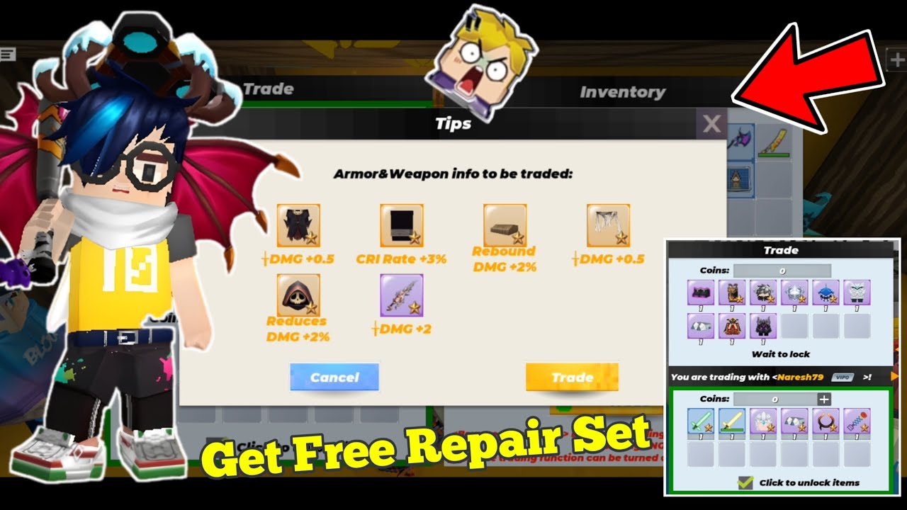 I Get Free Repair Armour Set In SkyBlock | Blockman Go | @GLITCHBG125 - YouTube