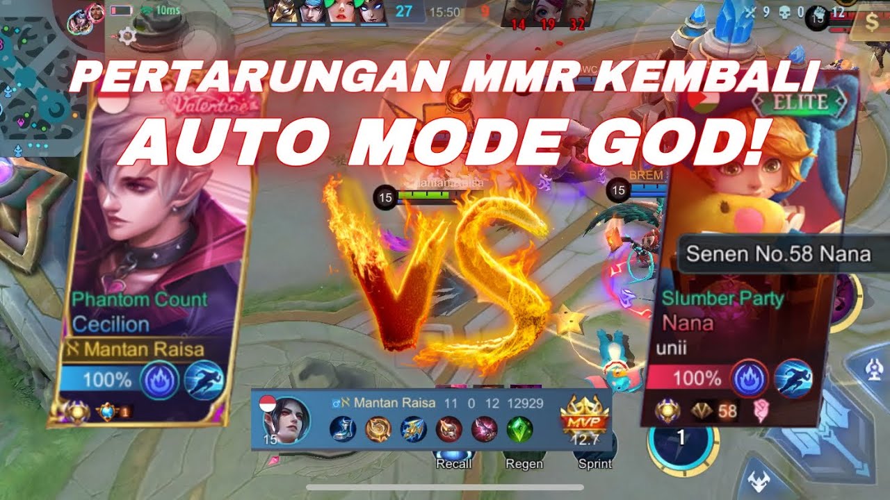 CECILION VS NANA GAJAH ️PERTARUNGAN MMR ️AUTO MODE GOD ️- MOBILE LEGEND ...