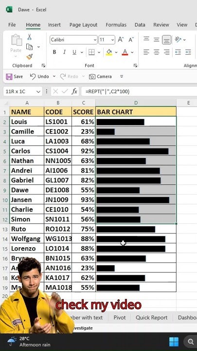 How to create Excel Charts #exceltips #excelshortcuts #excel #spreadsheets #columnchart # ...