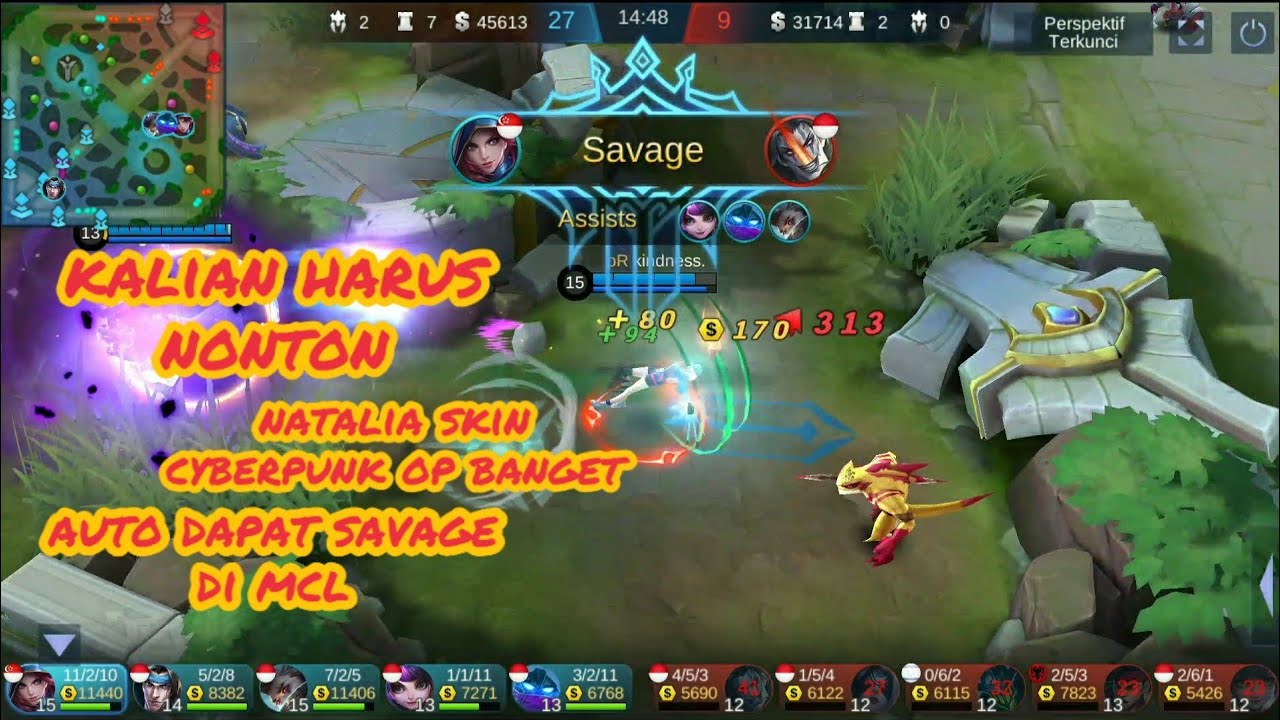 NATALIA SAVAGE NGANGKAT PIALA DI MOBILE LEGEND DI MCL - YouTube