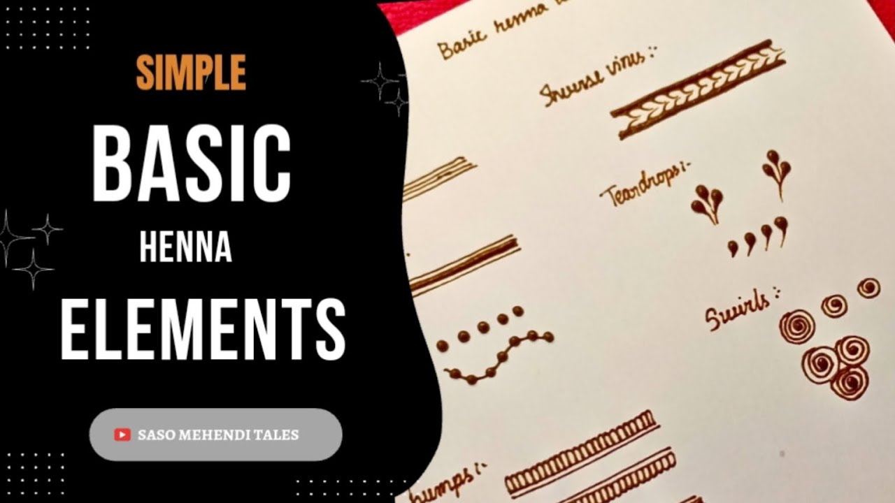 Basic henna elements for beginners | how to put simple mehendi design ...