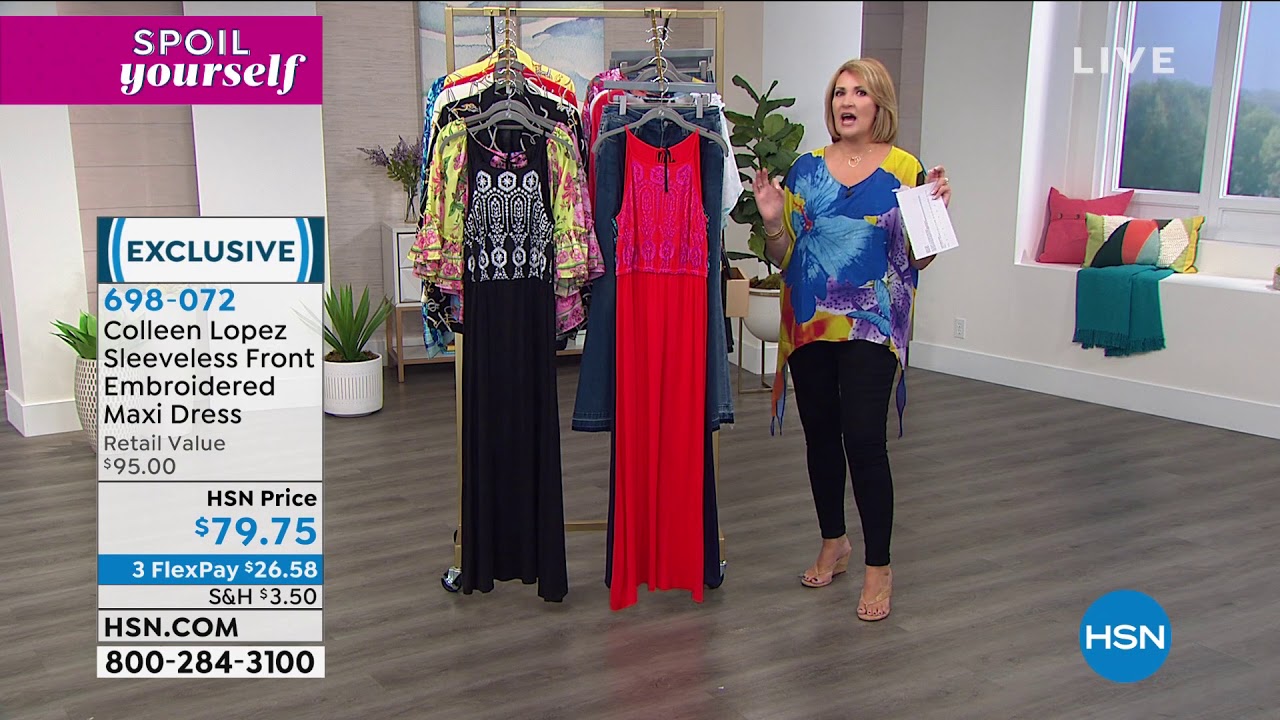 Colleen Lopez Sleeveless Front Embroidered Maxi Dress - YouTube