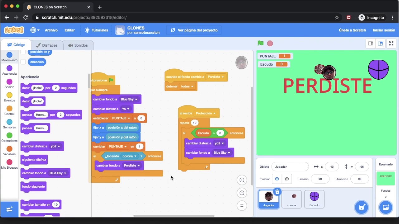 Como trabajar con "mensajes" en Scratch - YouTube