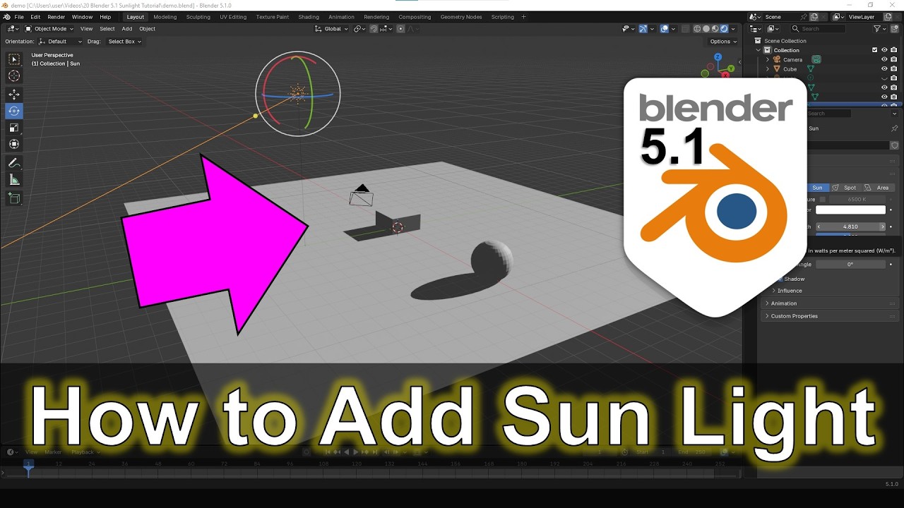 How to Add Sun Light in Blender 5.1 | Step-by-Step Lighting Tutorial ...