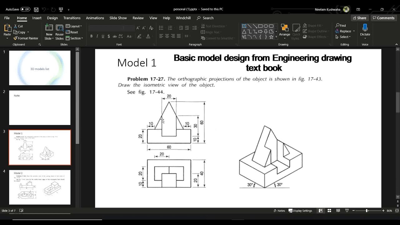 Simple model Designing in CREO 4.0|Engineering Drawing exercise 1 - YouTube