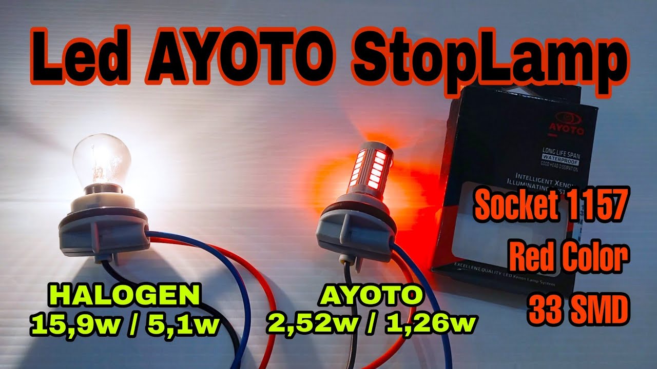 Led Ayoto 1157 For Stoplamp Motorcycle Car | Red Color - YouTube