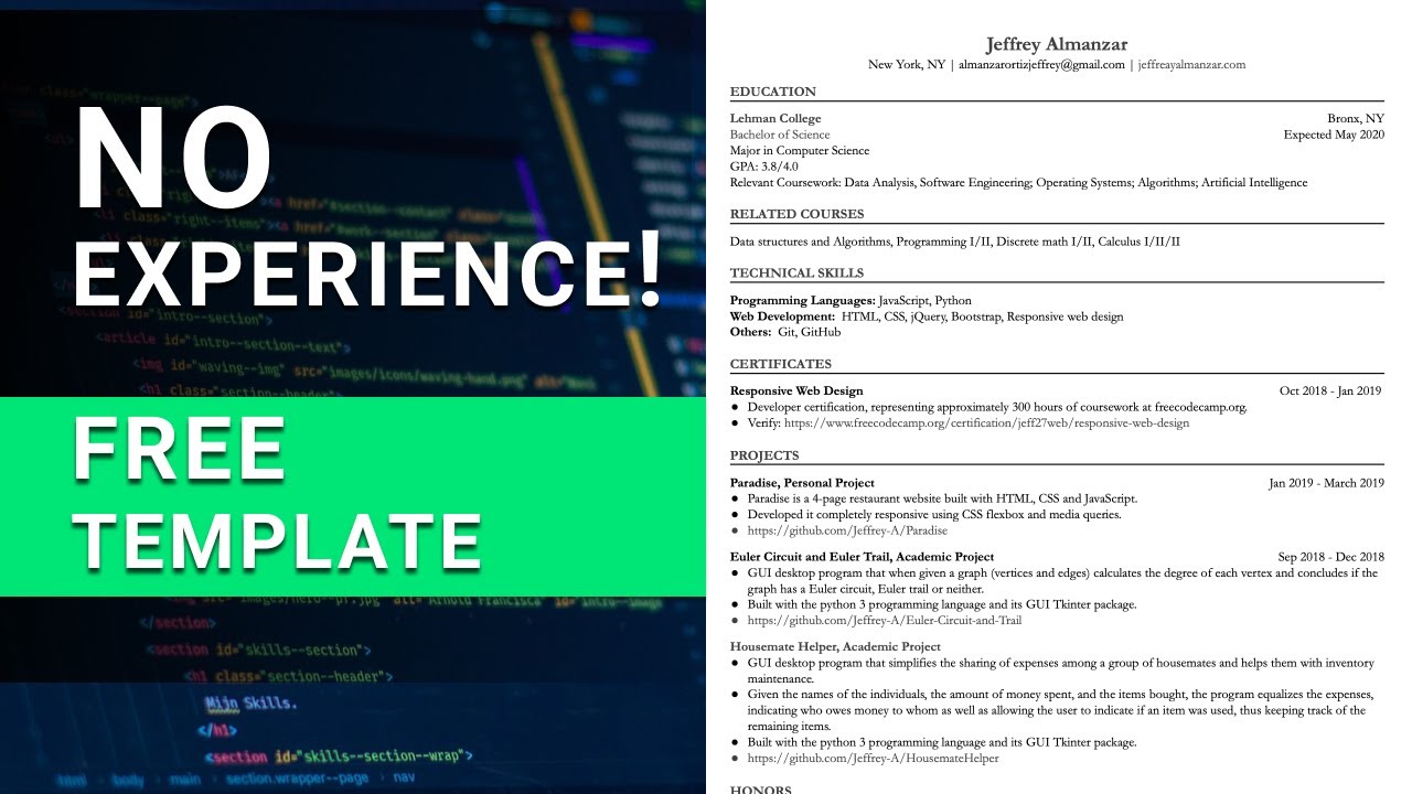 How to Make a Computer Science Resume With No Experience? - YouTube