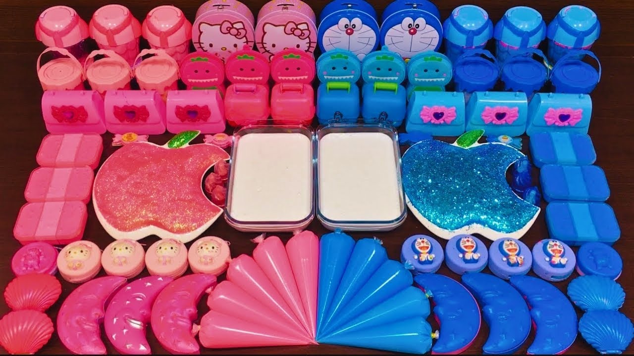 LIVE : Glossy Slime Mixing Challenge! Pink vs Blue | Satisfying ASMR #72 - YouTube