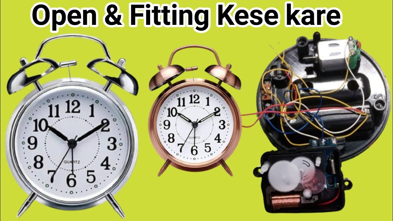 Twin bell table alarm clock open and fitting | Alarm table clock | mini ...