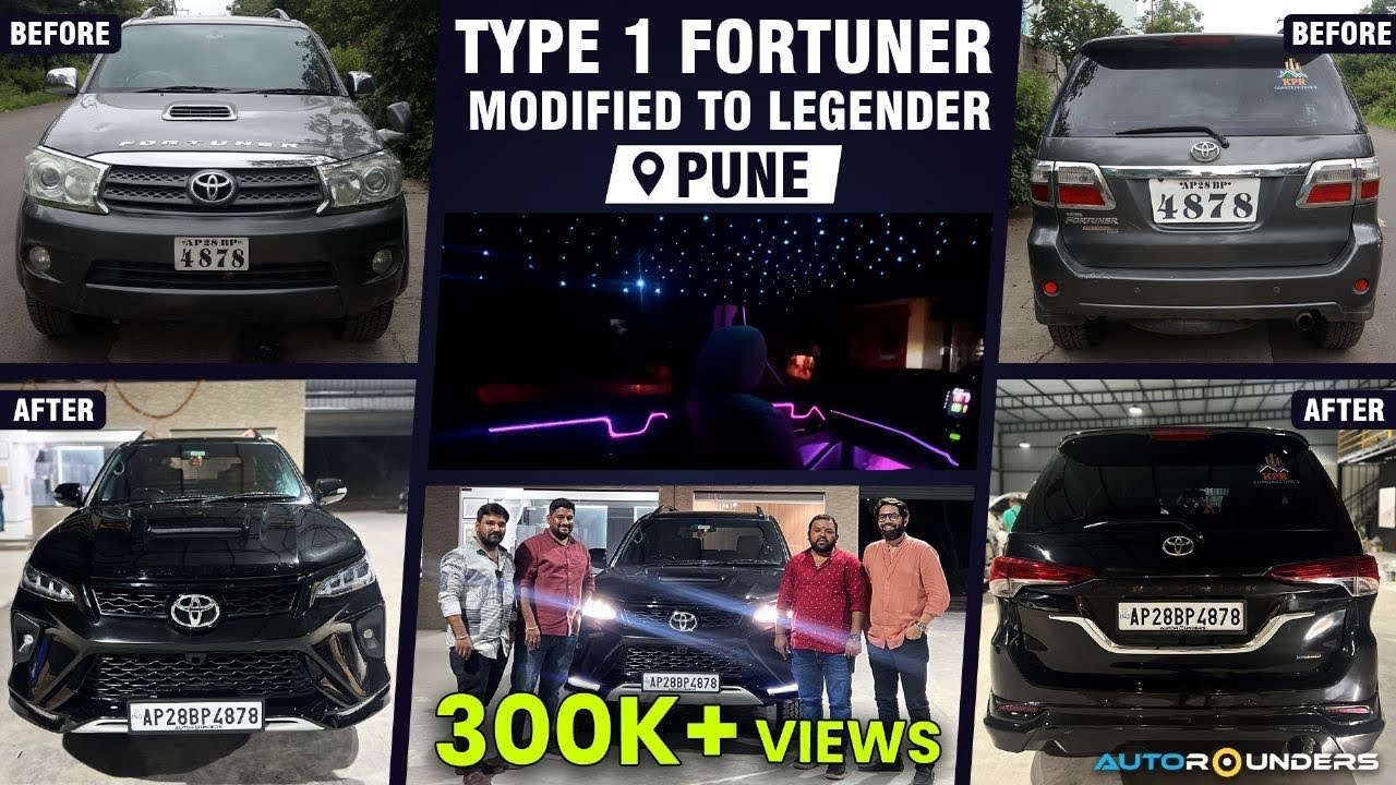 Type 1 Fortuner modified to Legender in Sporty Black and Tan theme ...