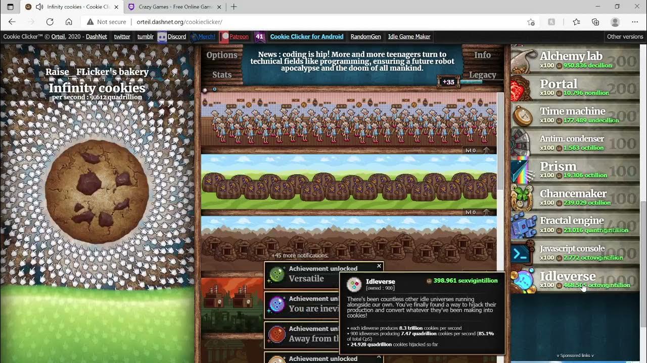 How to get infinity cookies in cookie clicker - YouTube
