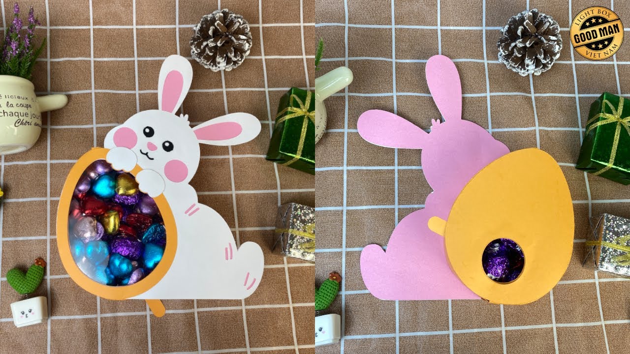 How To Make Paper Cut Easter Candy Box 1 - YouTube
