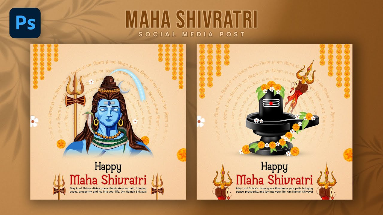 Maha Shivratri Social Media Post Design in Photoshop Hindi Tutorial ...