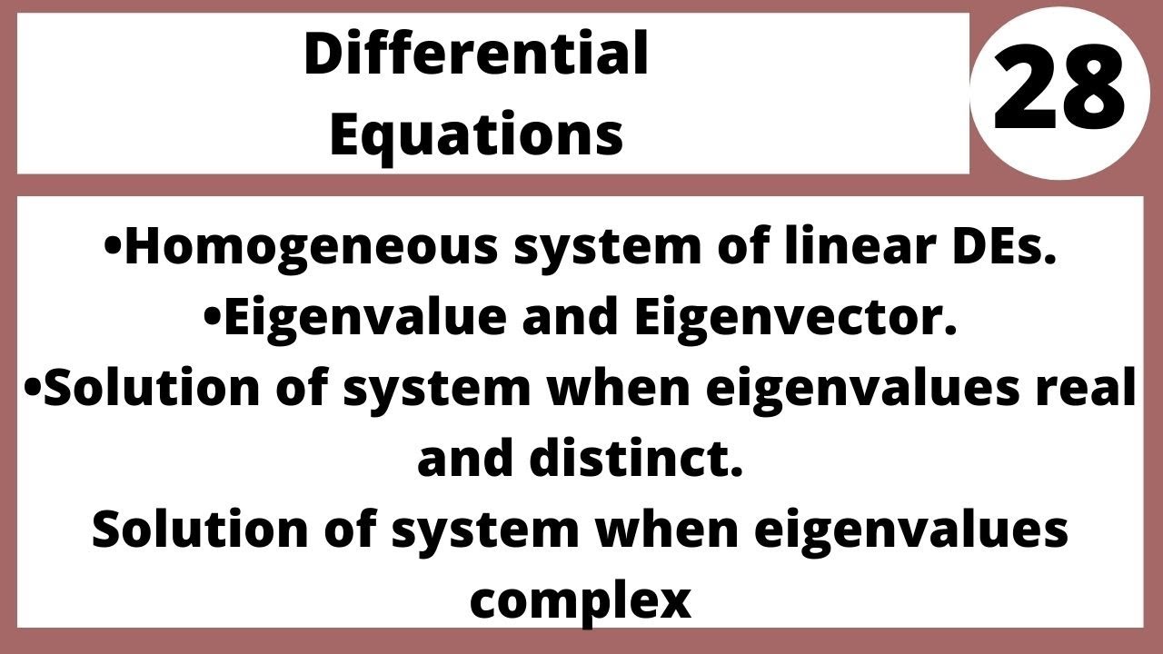 Differential Equation in Hindi Urdu MTH242 LECTURE 28 - YouTube