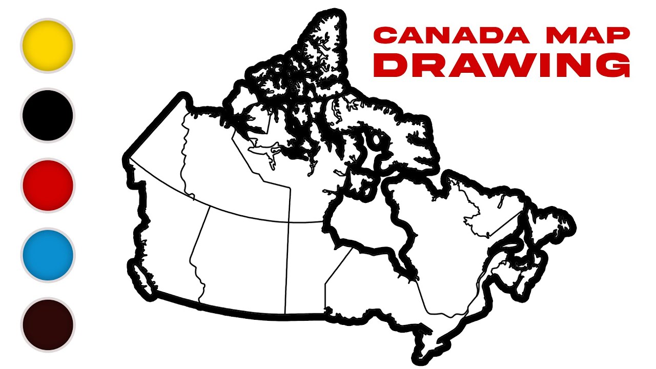 How to draw Canada Map Step by Step | @DrawColor43 - YouTube