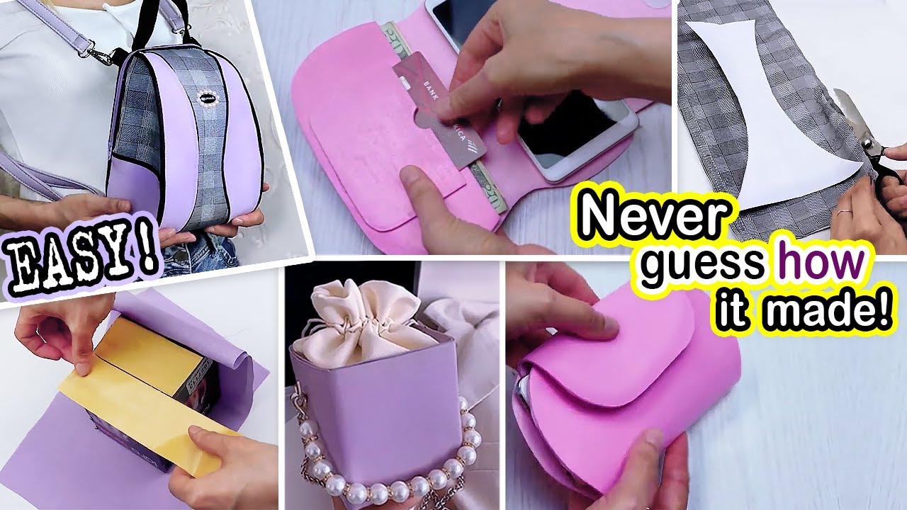 3 DIY FOR GIRLS HOW TO SEW A BAG IF YOU CAN NOT SEW AT ALL TUTORIAL ...
