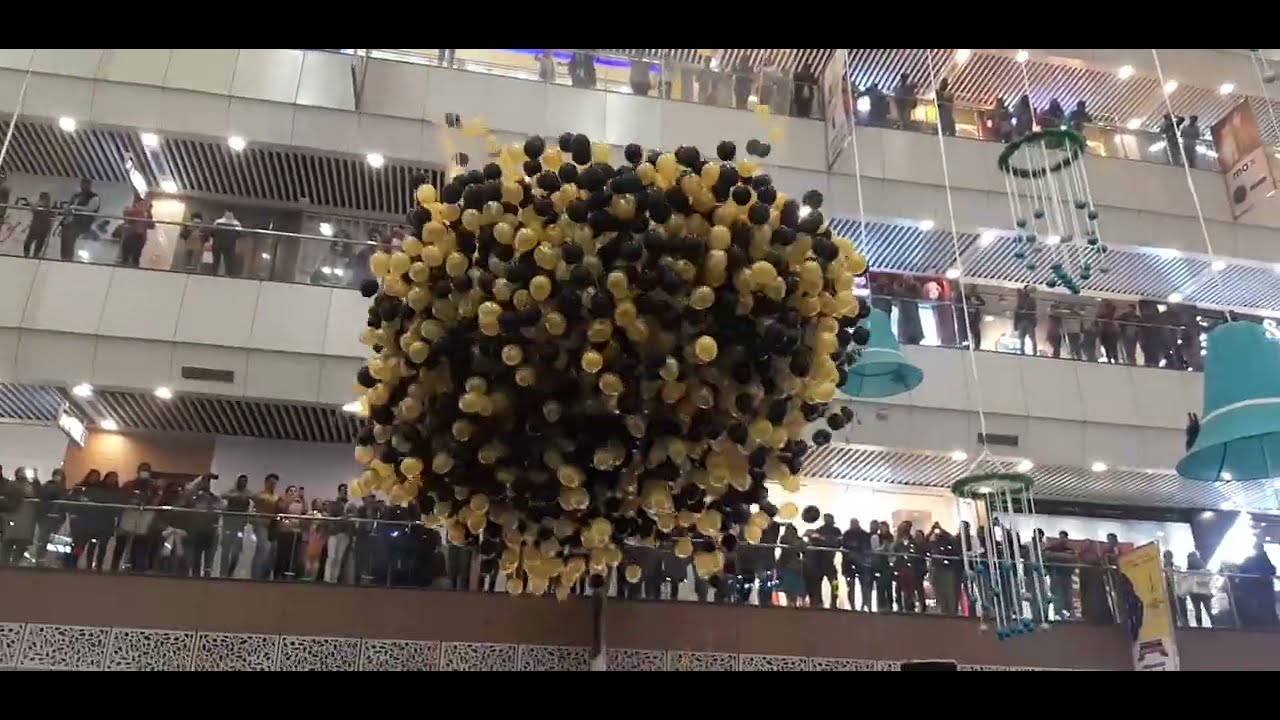 Ballon Drop Setup at Gaur City Mall - YouTube