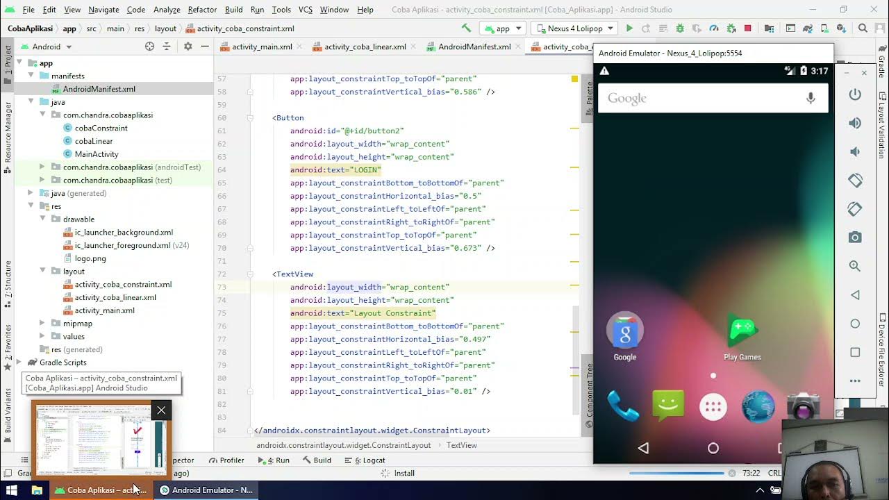 Membuat Tampilan Login Menggunakan Constraint Layout - Android Studio - YouTube