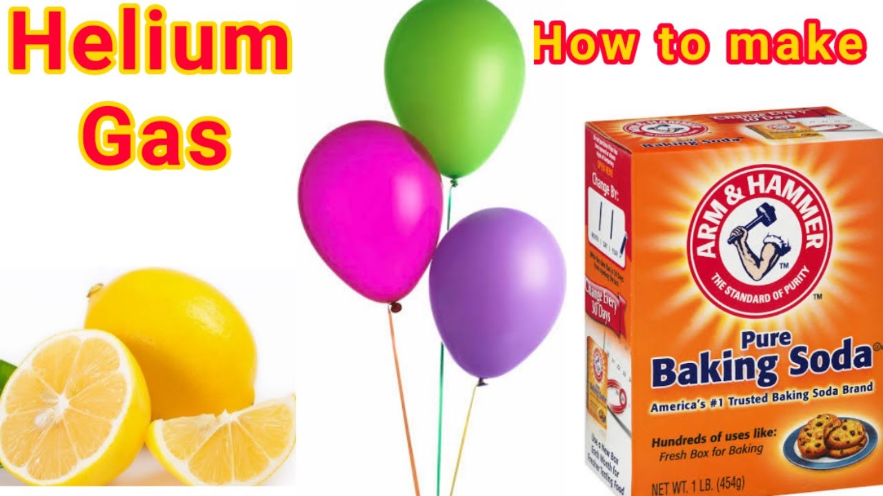 How to make Helium gas, flying balloon, baking soda and lemon - YouTube
