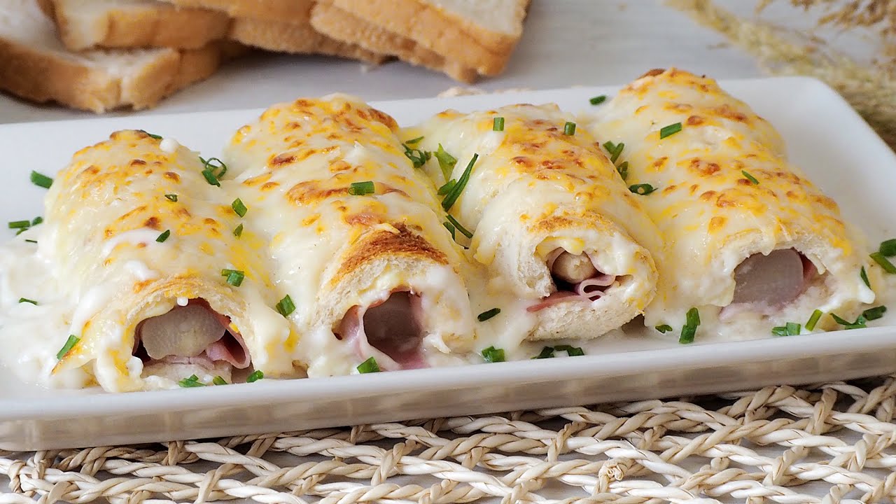 ROLLITOS de PAN de molde con SORPRESA ¡Súper adictivos! - YouTube