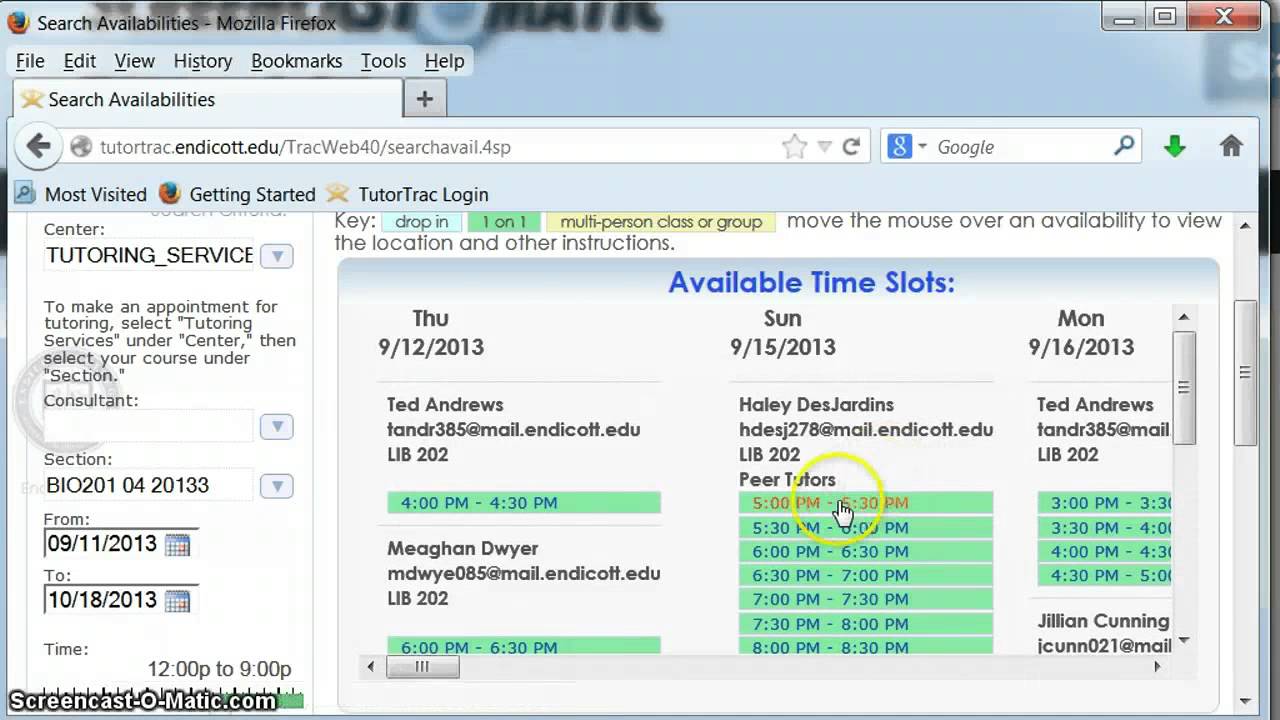 How to make an appointment in TutorTrac - YouTube