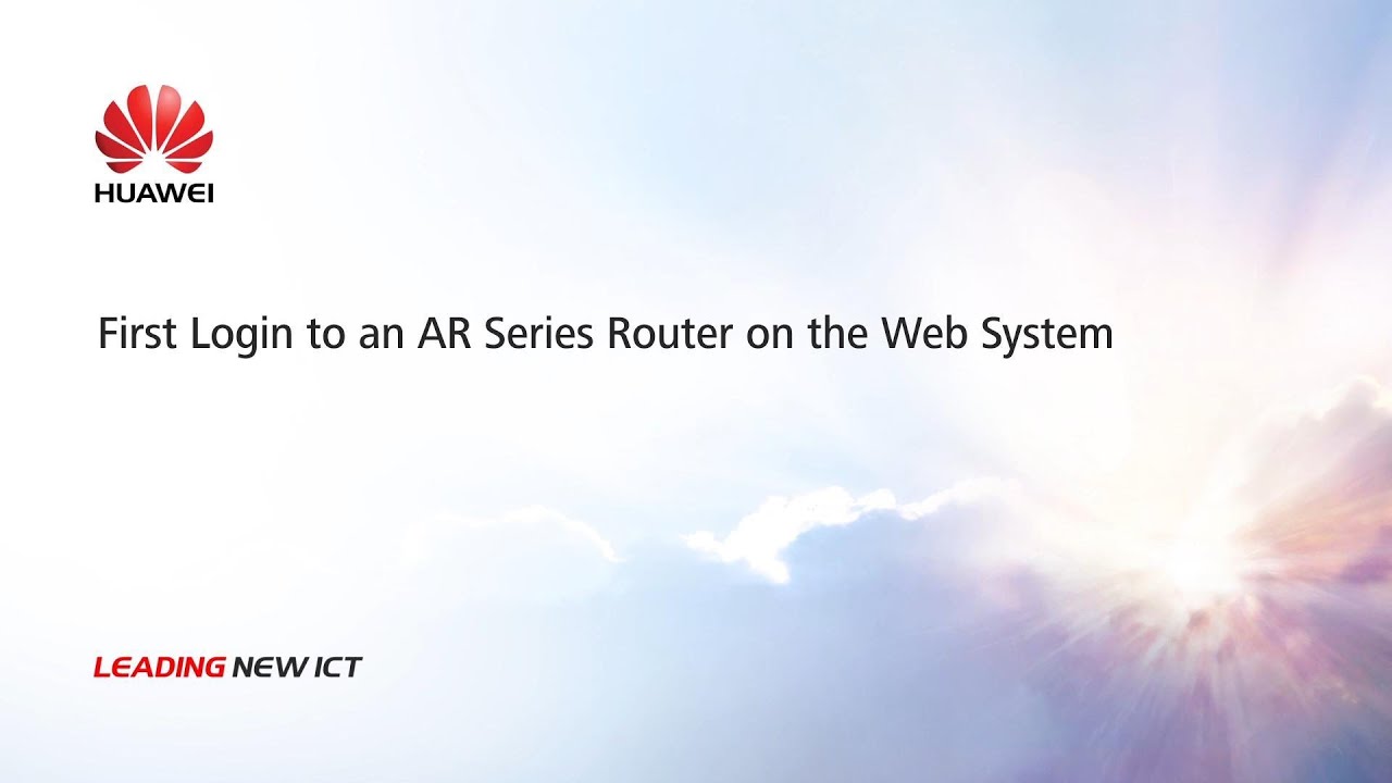First Login to an AR Series Router on the Web System - YouTube