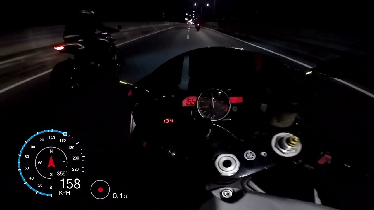 Yamaha R6 High Speed Jakarta Night Ride (acceleration + rev bombs ...