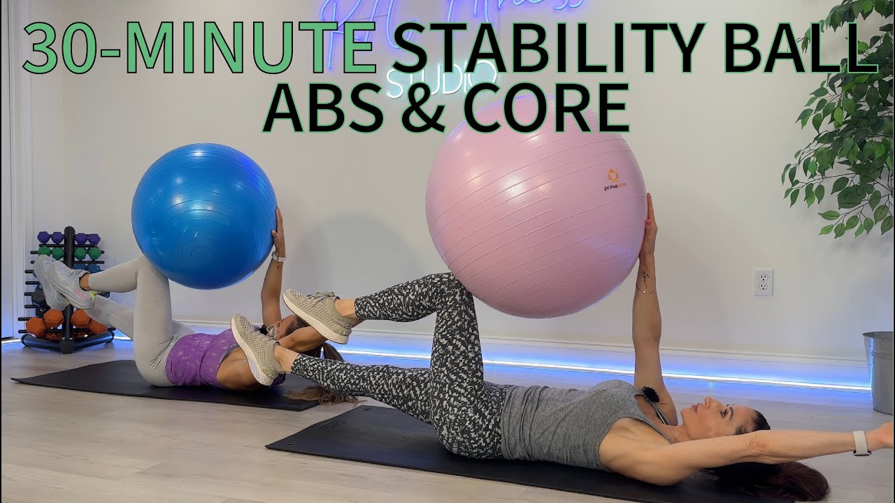 30-MINUTE STABILITY BALL ABS & CORE - YouTube