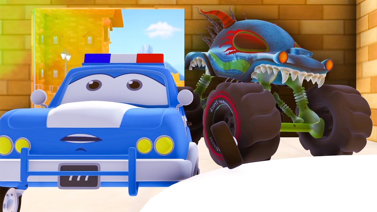 Road Ranger Chasing Haunted House Monster Truck & More Cartoon videos ...