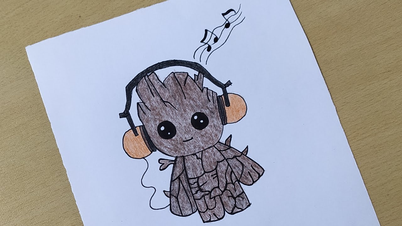 How To Draw Baby Groot | Easy Tutorial For Beginners - YouTube