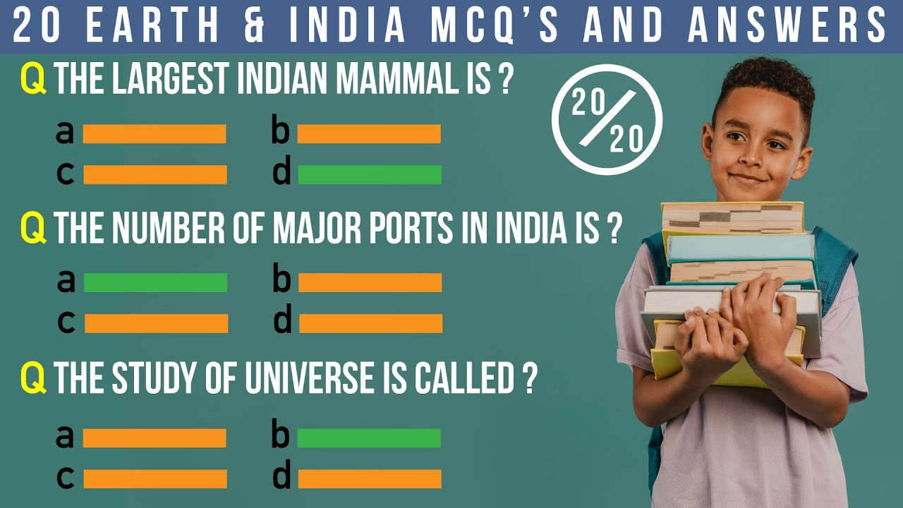 Earth & India Multiple Choice Questions and Answers | Indian GK | NCERT ...
