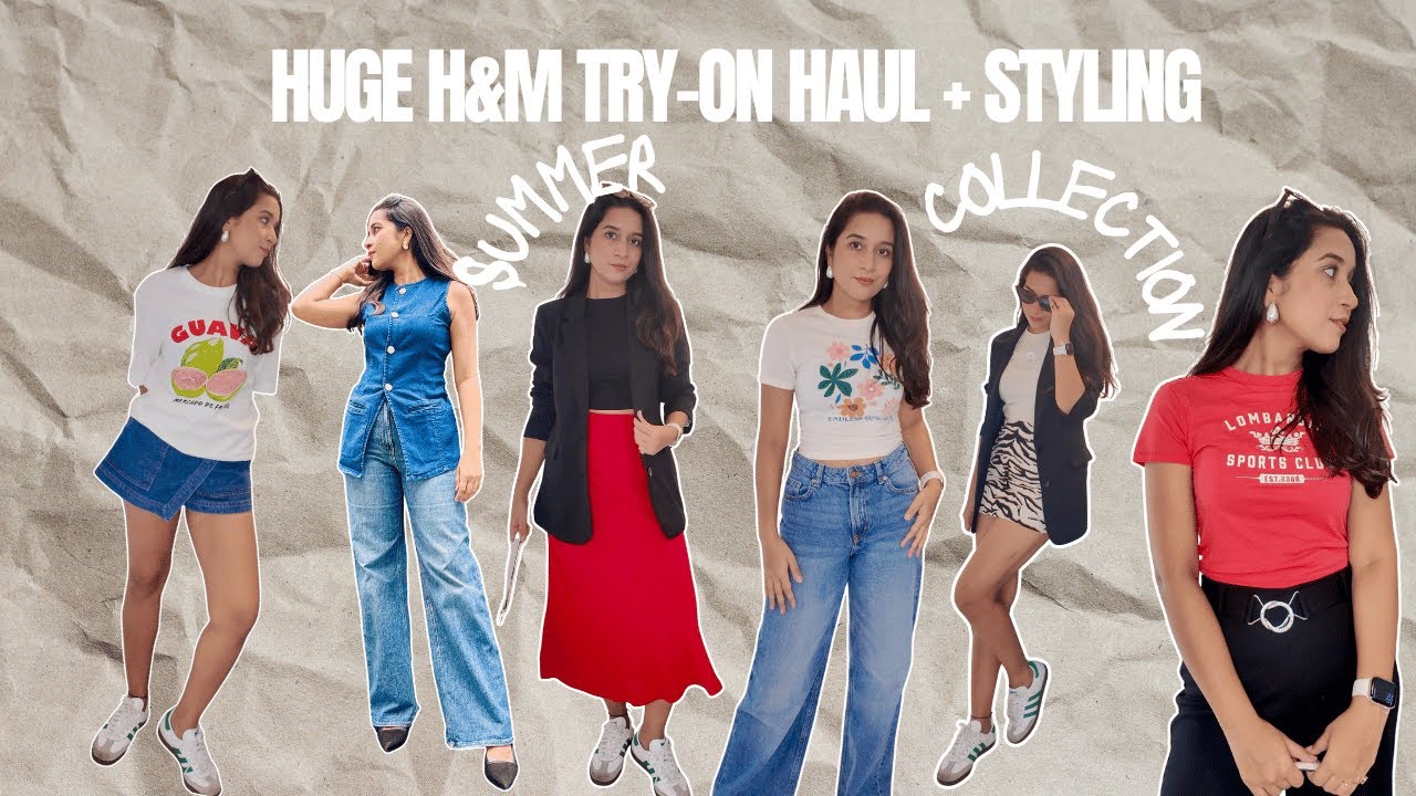Huge H&M Try-On Haul | Must Have Tops | H&M shopping Haul | Myntra Haul ...